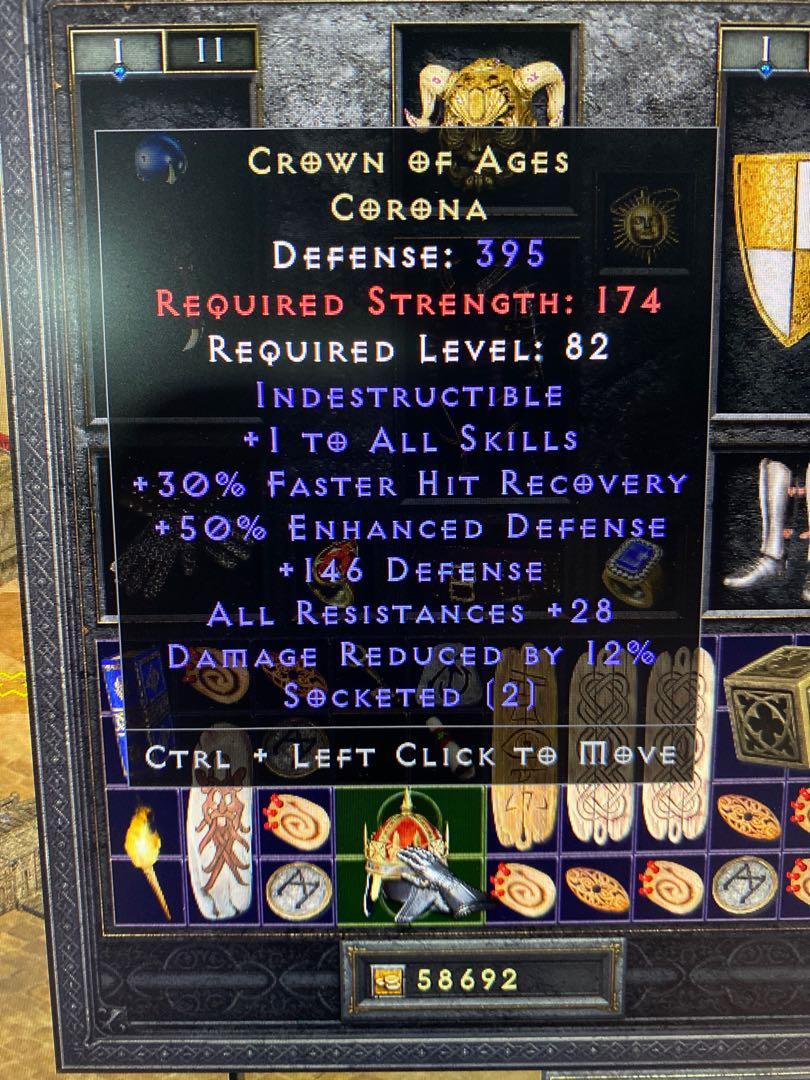 Diablo 2 Resurrected HIGH ROLL Crown of Ages, Video Gaming, Gaming ...