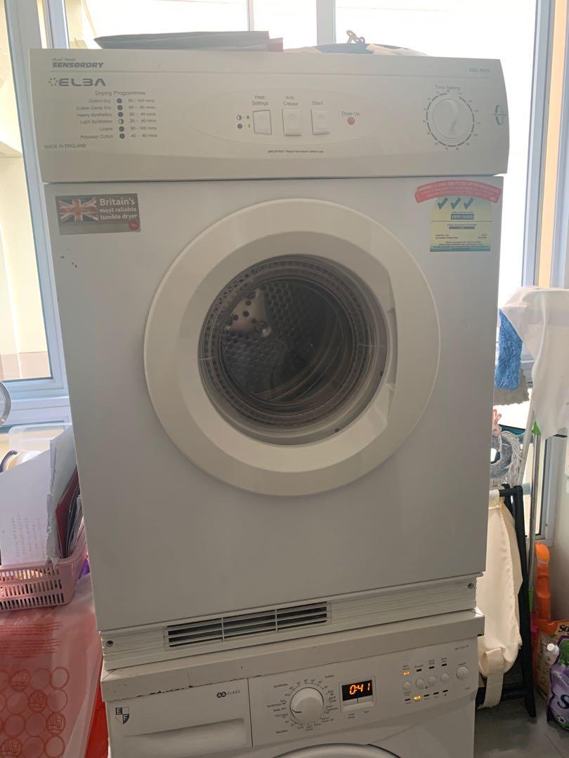 Elba and EF washing machine dryer stack, TV & Home Appliances, Washing ...