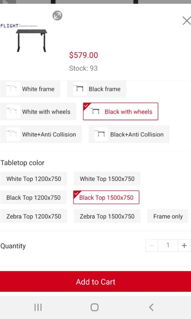 Flight Ergo Lite Motorize Height Adjustable table / Electric Sit Stand ...