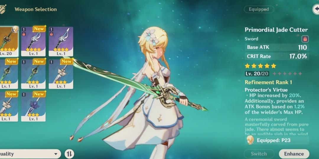 Genshin Impact Jade Cutter Starter (#2827), Video Gaming, Video Games ...