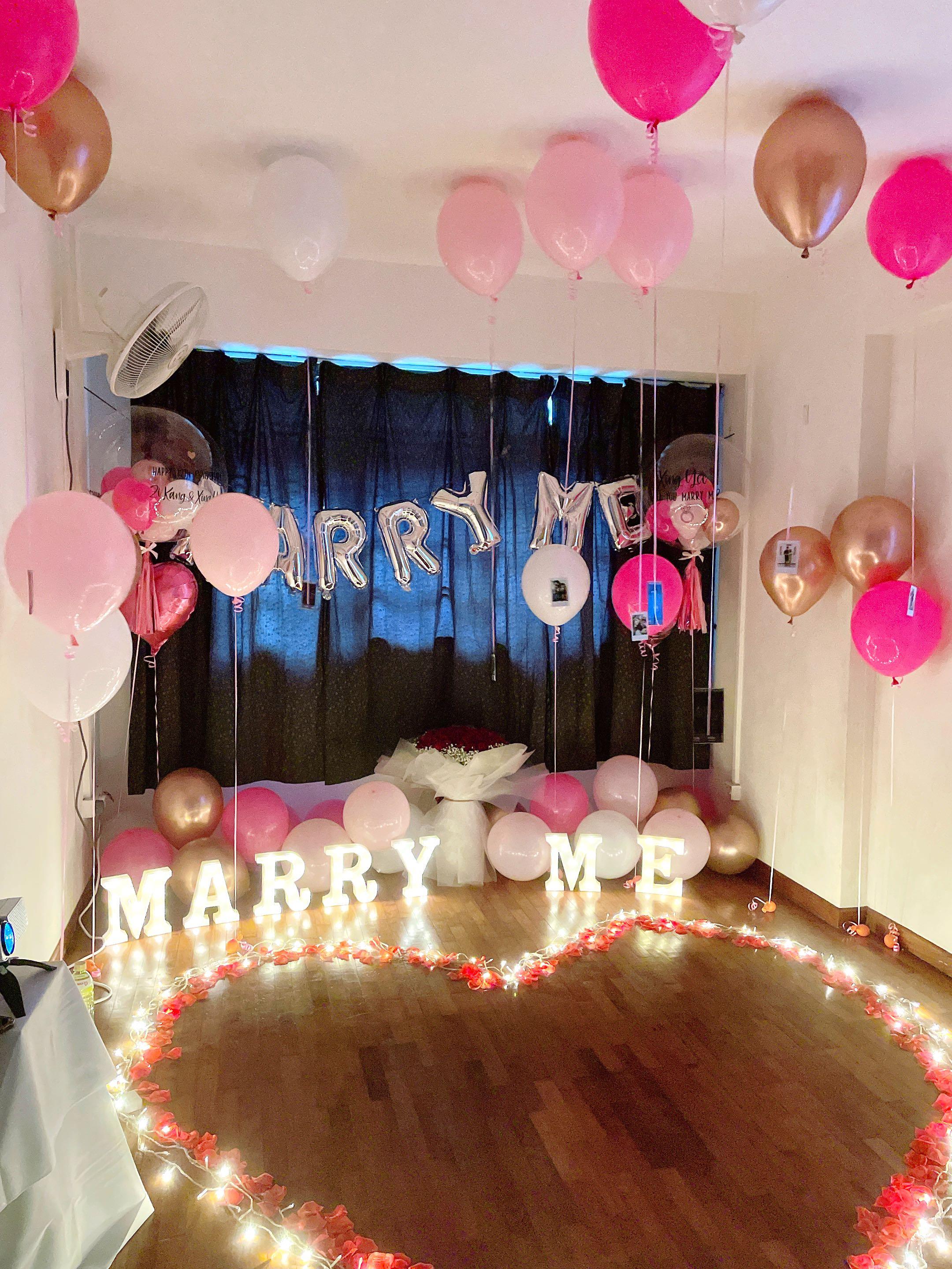 Helium Balloons, Balloon set up, proposal balloon set up, Birthday ...