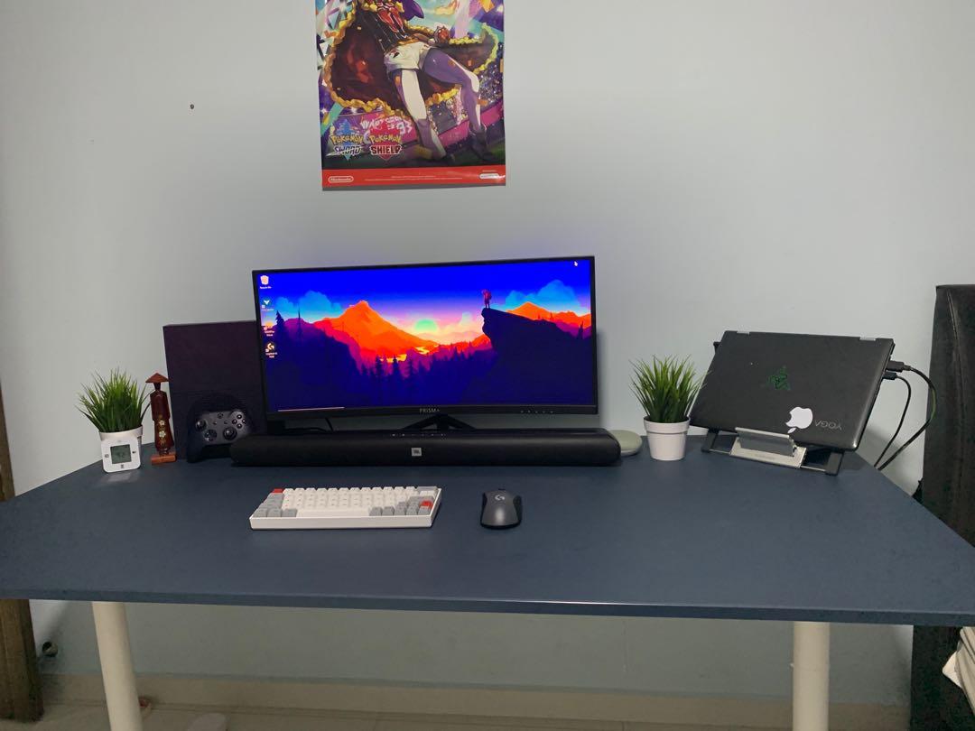 Ikea bekant blue desk 160x80, Furniture & Home Living, Furniture ...