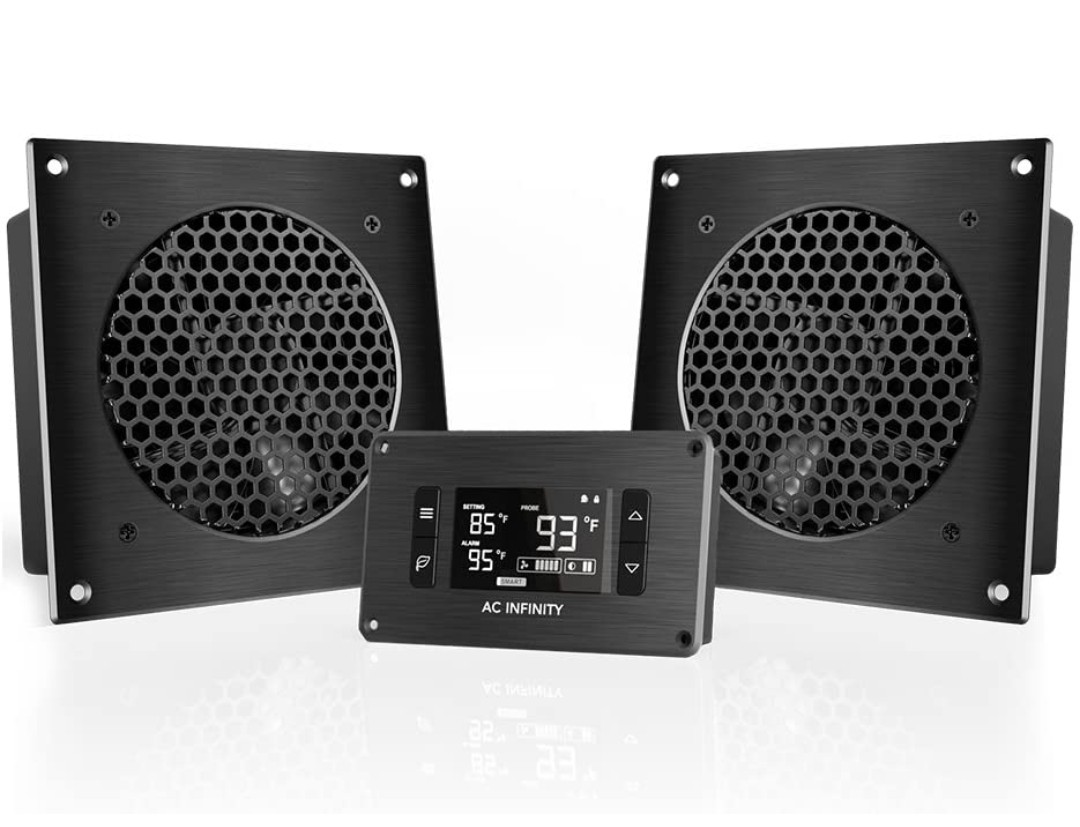 Infinity AIRPLATE T8 PRO, Quiet Cooling Dual-Fan System 6" with Thermostat Control, for Home ...