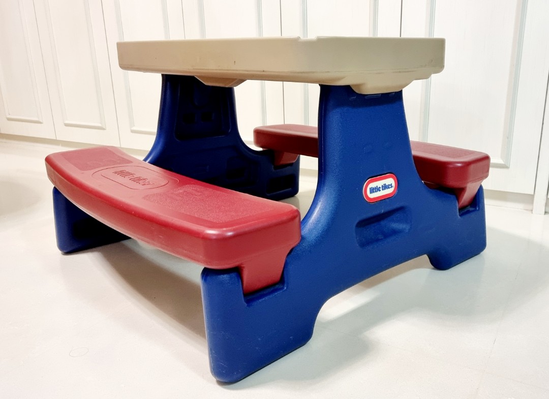 Little Tikes Foldable Table with 2 benches, Babies & Kids, Baby Nursery ...