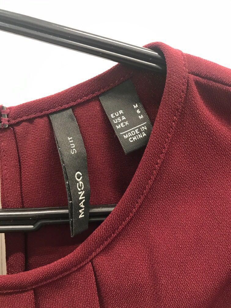 Mango Suit burgundy red top, Women's Fashion, Tops, Sleeveless on Carousell