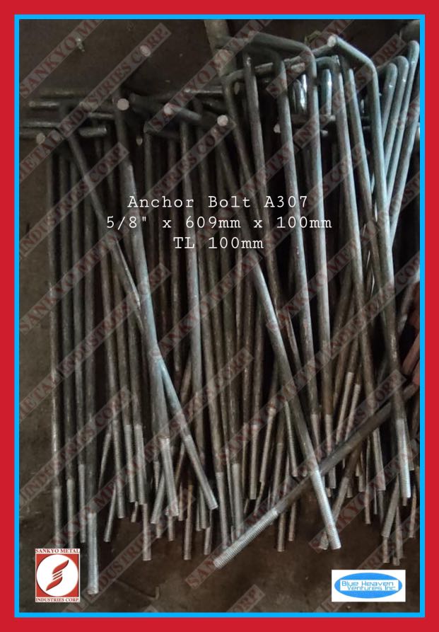 Manufacturer of Anchor Bolt L type GI HDG A325 4140 1045 A307 A304 ...