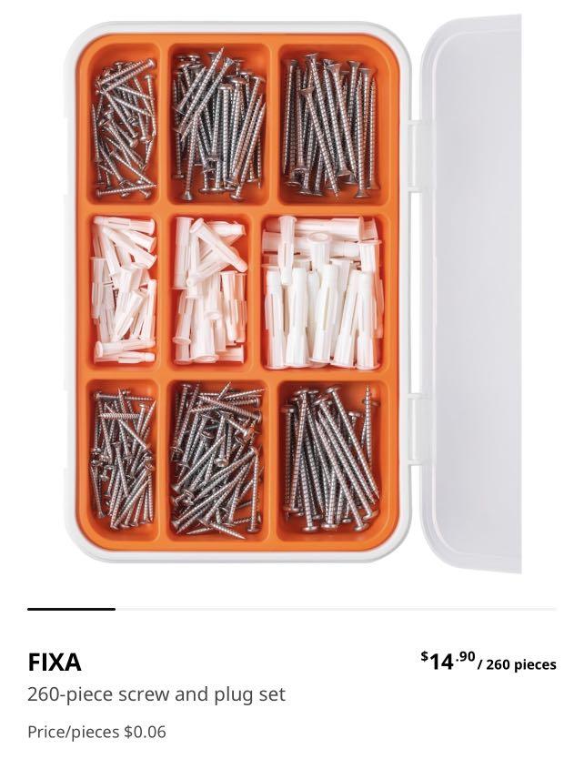 Screws & Plugs (IKEA FIXA Set), Furniture & Home Living, Home ...