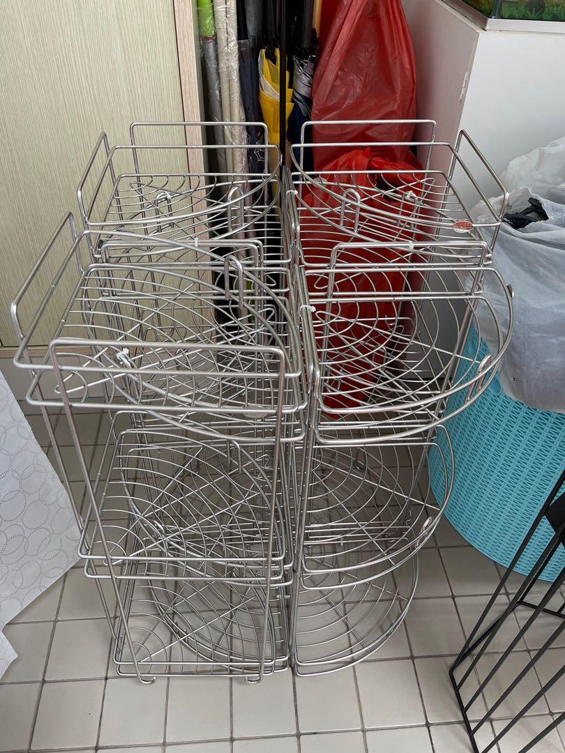 Song Cho Stainless Steel 3 Tier Corner Rack, Furniture & Home Living ...