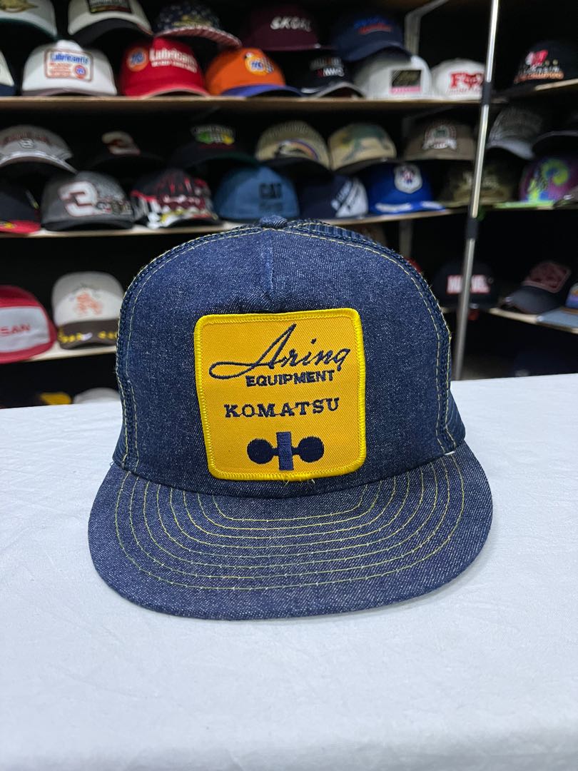 vintage Komatsu Equipment Kain Jeans Trucker Cap, Men's Fashion ...