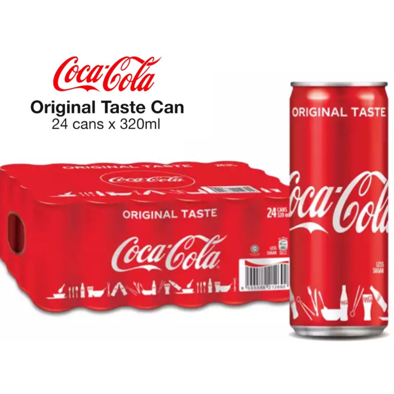 [24h delivery] Coca-Cola Original Taste Coke (320ml x 24 Cans), Food ...