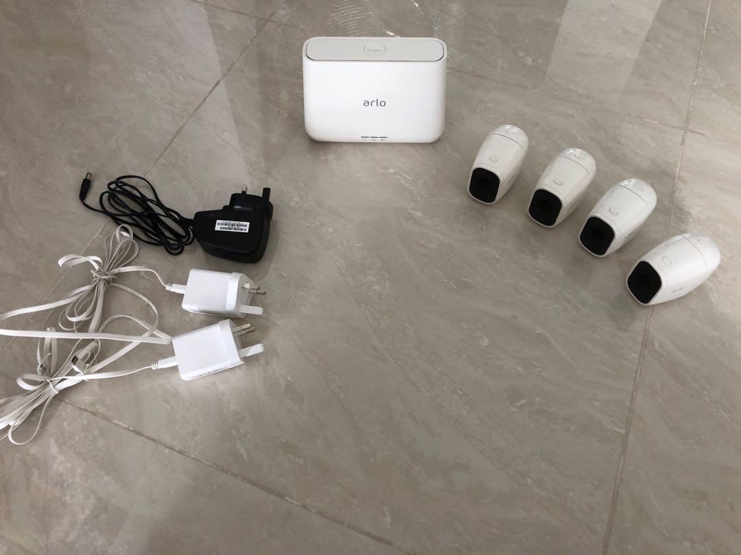 Arlo Pro 2 set with base station and 4 cameras, Furniture & Home Living ...