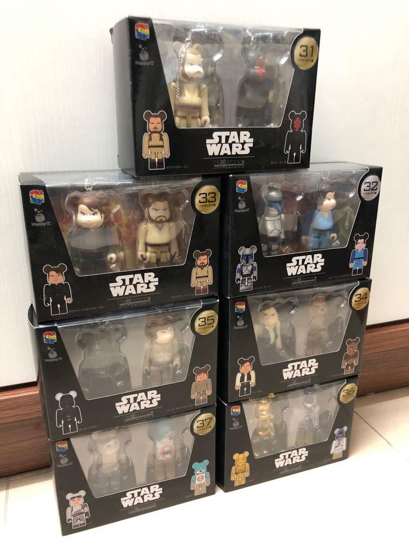 罕有 Bearbrick Star Wars happy 一番賞 pair box set 100% 400% darth Vader ...