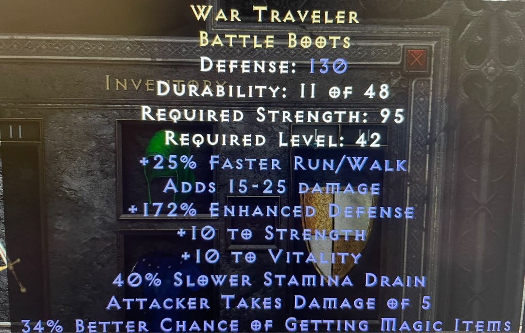 Diablo 2 Resurrected - War Trav War Traveler Battle Boots, Video Gaming ...