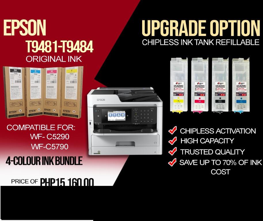 EPSON WF-C5790 CHIPLESS INK TANK REFILLABLE, Computers & Tech, Printers ...