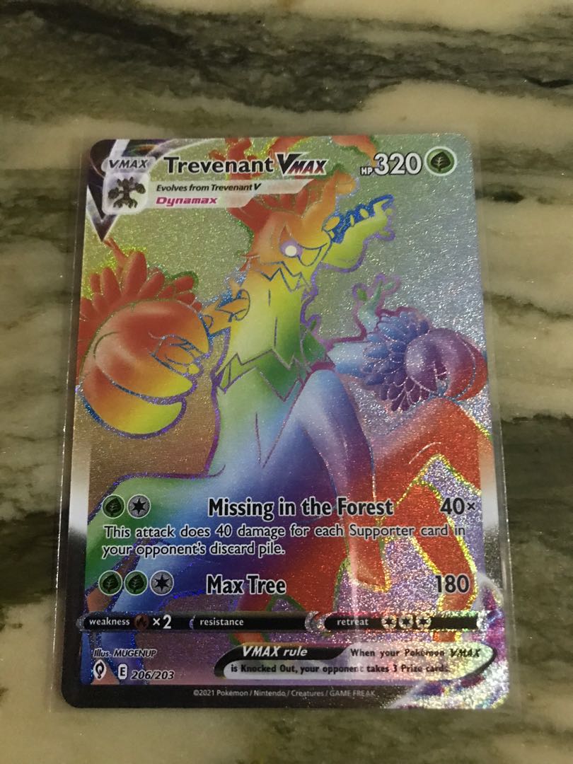 Evolving Skies Rainbow Rare Trevenant VMax, Hobbies & Toys, Toys ...