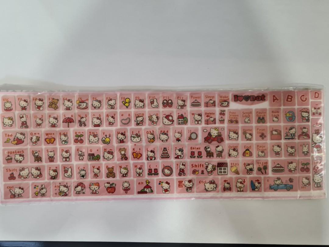Hello Kitty Keyboard Stickers Computers And Tech Parts And Accessories Computer Keyboard On Carousell