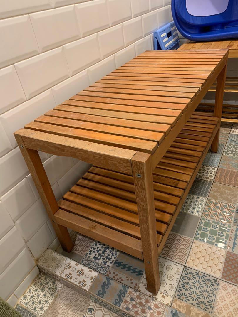 IKEA Molger wooden bench, birch 80x37x50cm, Furniture & Home Living ...