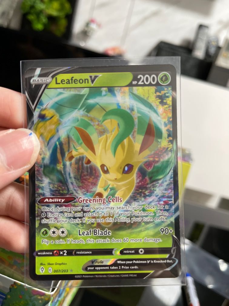 Leafeon V evolving skies, Hobbies & Toys, Toys & Games on Carousell