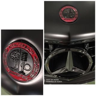 Mercedes-Benz Carbon Fibre Front Grill Bonnet Star Emblem Logo Sticker ...