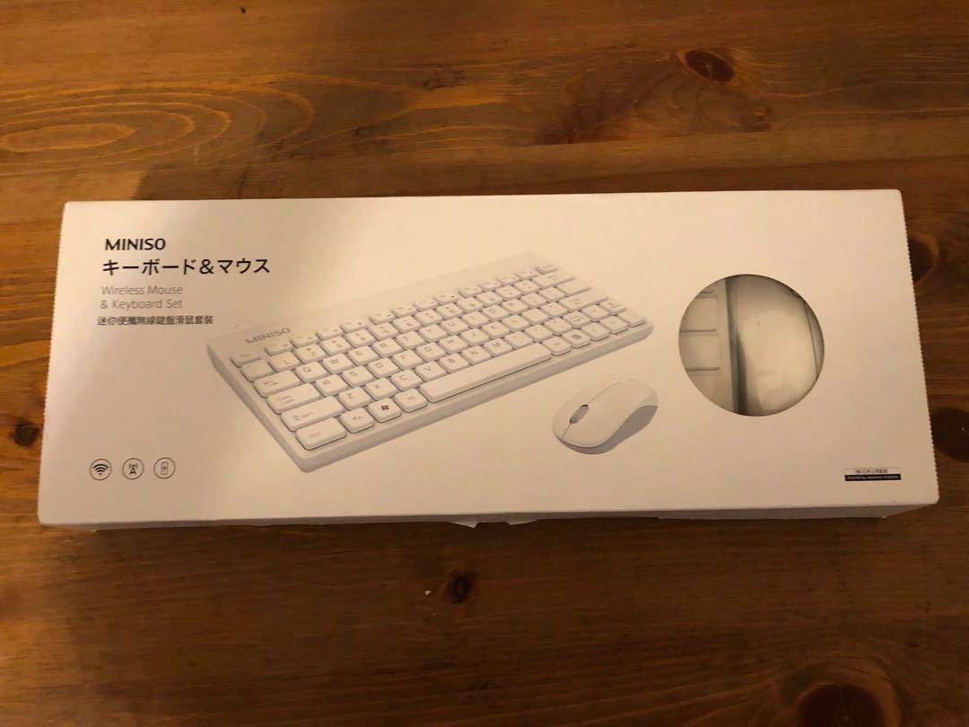 Miniso wireless keyboard and mouse, 電腦＆科技, 電腦周邊及配件, 電腦鍵盤及相關產品 - Carousell