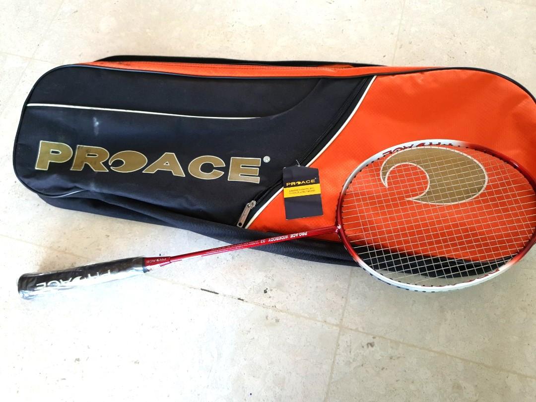Pro Ace Widebody 33 Badminton Racket with racket bag, Sports Equipment ...