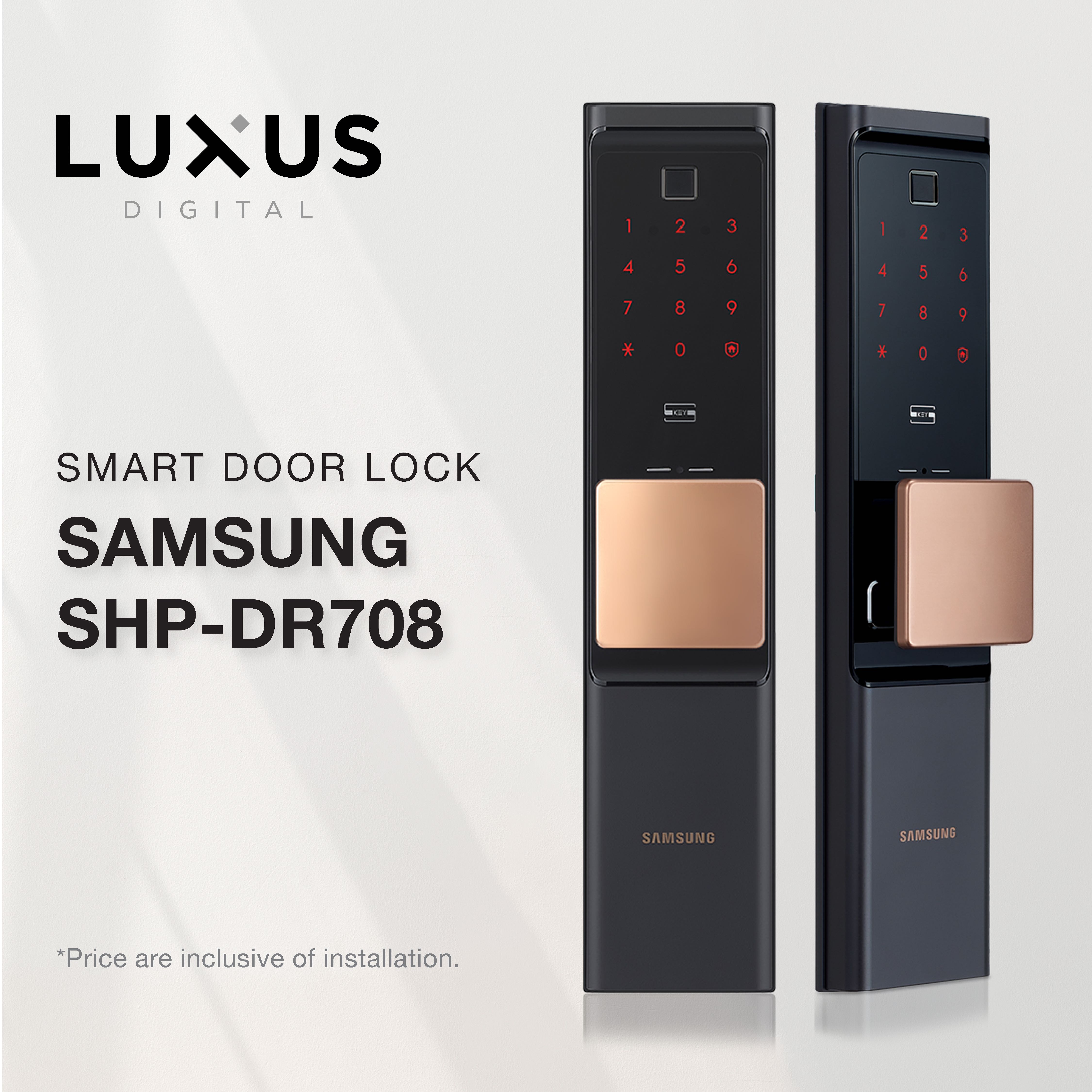Samsung SHP-DR708 Digital Lock with IoT Wifi Smart Lock with Mobile APP, Furniture & Home Living ...
