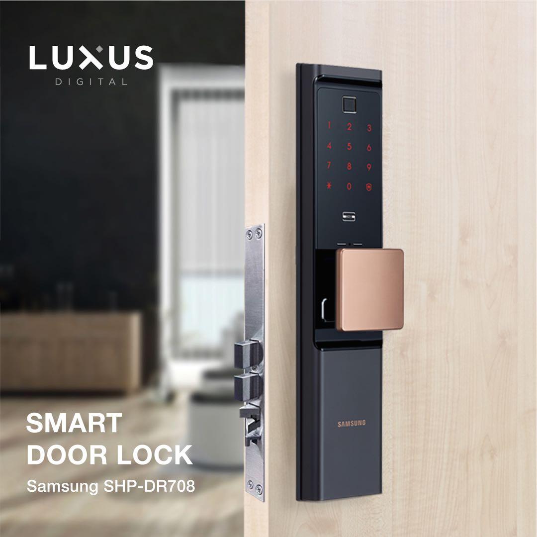 Samsung SHP-DR708 Digital Lock with IoT Wifi Smart Lock with Mobile APP, Furniture & Home Living ...