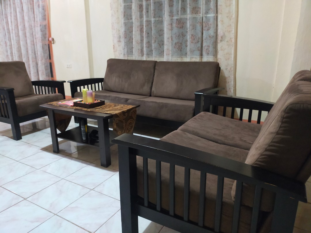 Sofa/ sala set Malaysian wood, Furniture & Home Living, Furniture ...