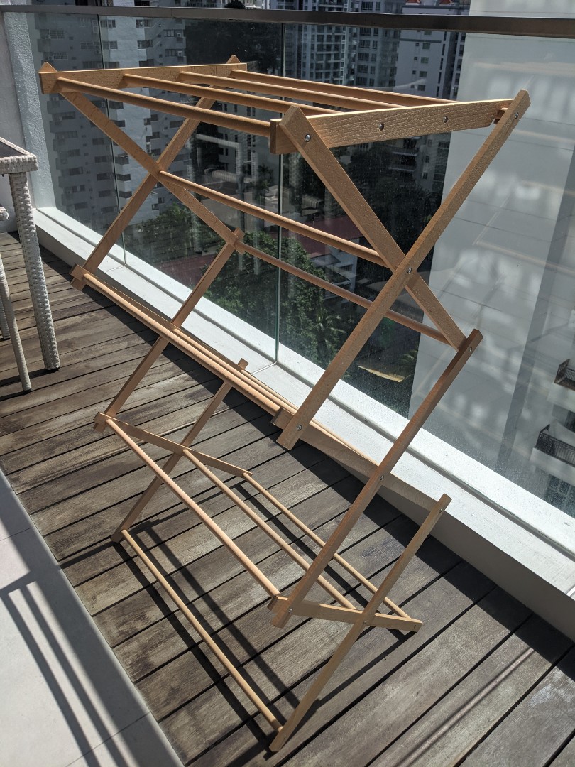 Wood Clothes Drying Rack, Furniture & Home Living, Home Improvement ...