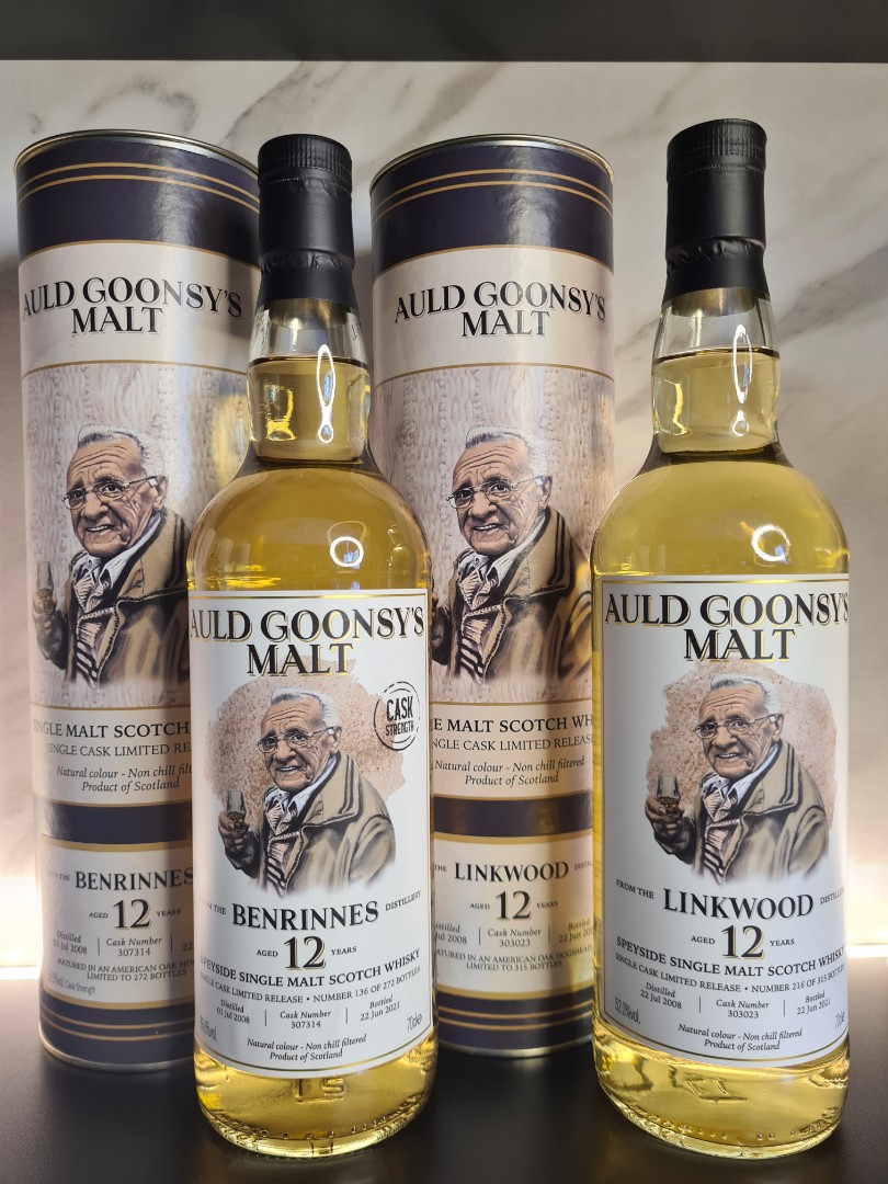 Auld Goonsy's malt (IB) Benrinnes 12 and LinkWood 12 years bundle ...