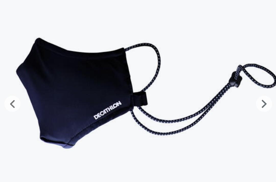 Decathlon face mask - black, Health & Nutrition, Face Masks & Face ...