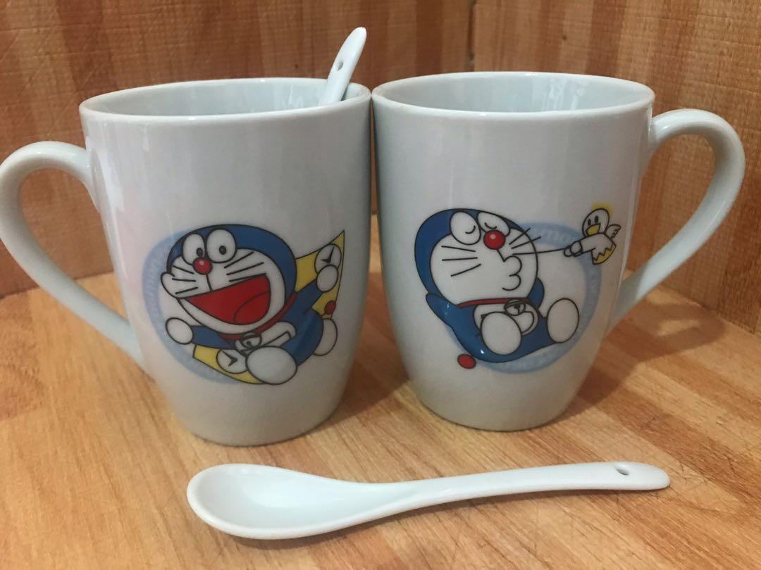 Doraemon Mugs Set (300ml), Furniture & Home Living, Kitchenware ...