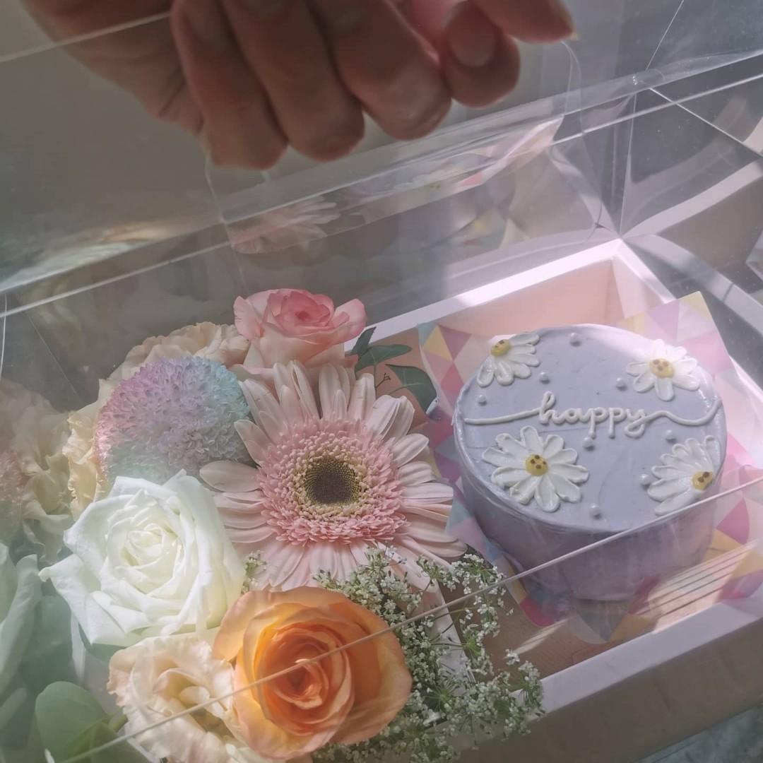*PLS ORDER 3 DAYS IN ADVANCE*Fresh flower bento cake box set (HALAL ...