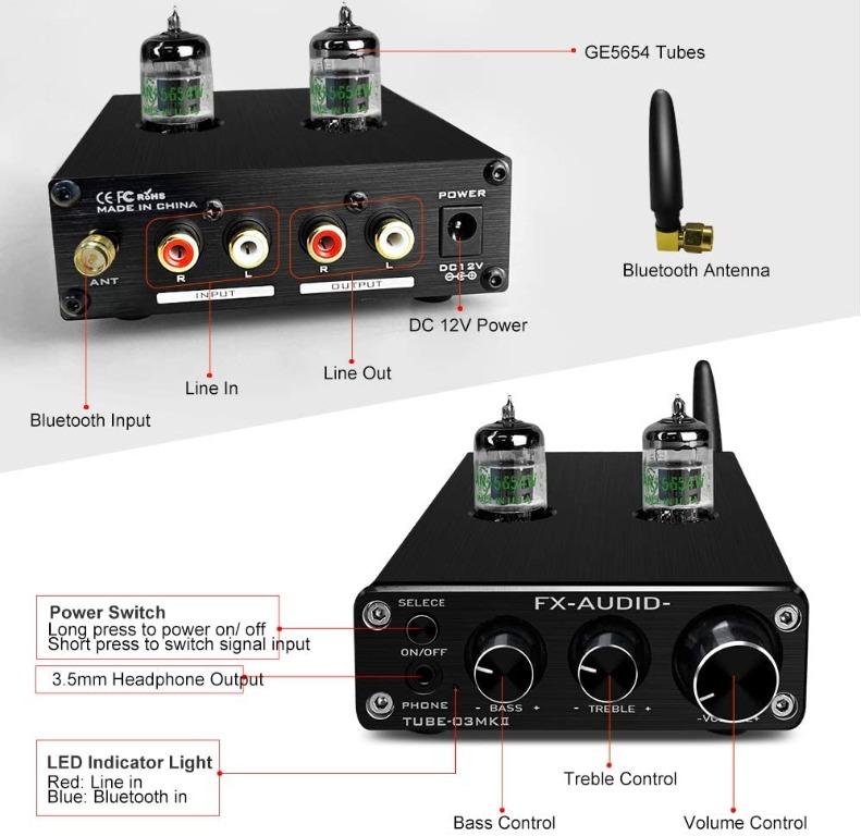實體店鋪FX AUDIO TUBE 03 MKII TUBE03MKII TUBE-03MKII Tube Preamplifier 6K4 ...