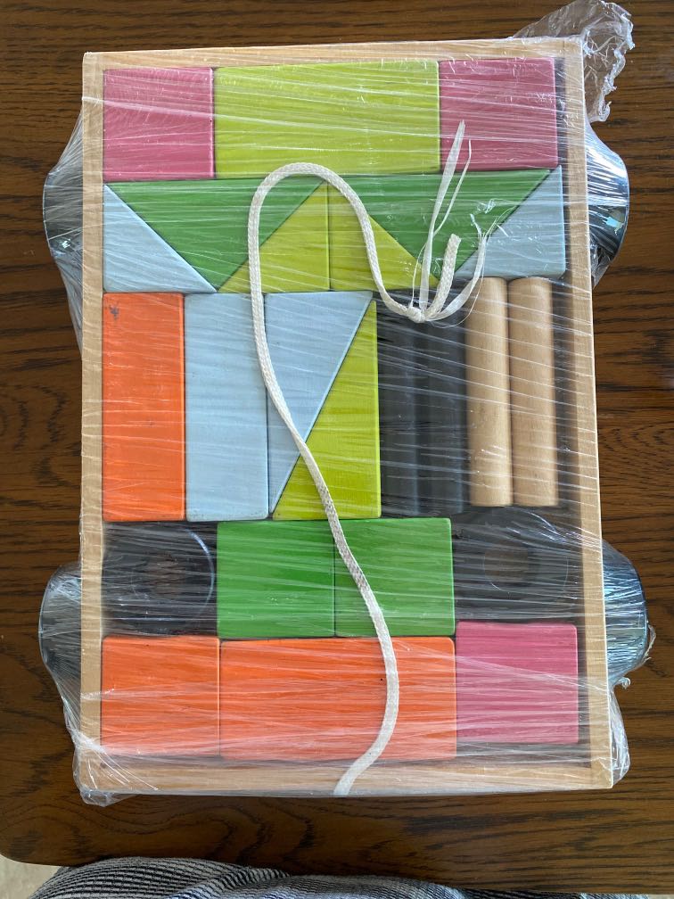 IKEA wooden blocks with pulling tray, Hobbies & Toys, Toys & Games on ...