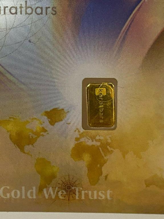 KaratPay CashGold Banknote with a 0.1 Gram 9999 Gold bar, 興趣及遊戲, 古董收藏 ...