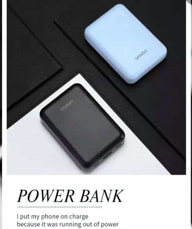 MINISO Power Bank 10000mAh-Blue, Mobile Phones & Gadgets, Mobile ...