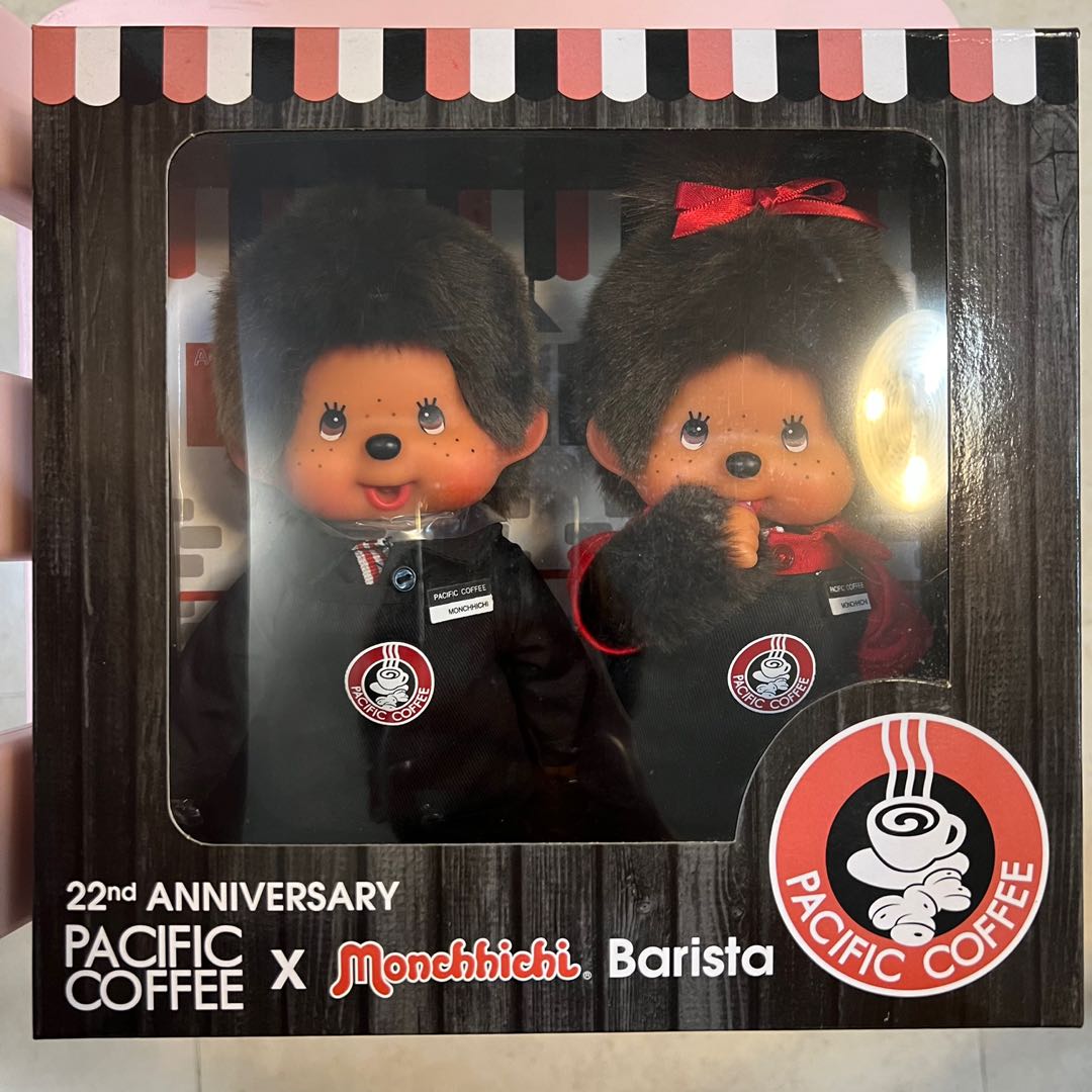 Monchhichi 公仔 pacific coffee 特別版 monchichi, 興趣及遊戲, 玩具 & 遊戲類 - Carousell