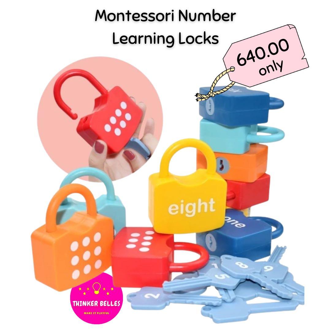 Montessori Number Learning Locks, Hobbies & Toys, Toys & Games on Carousell