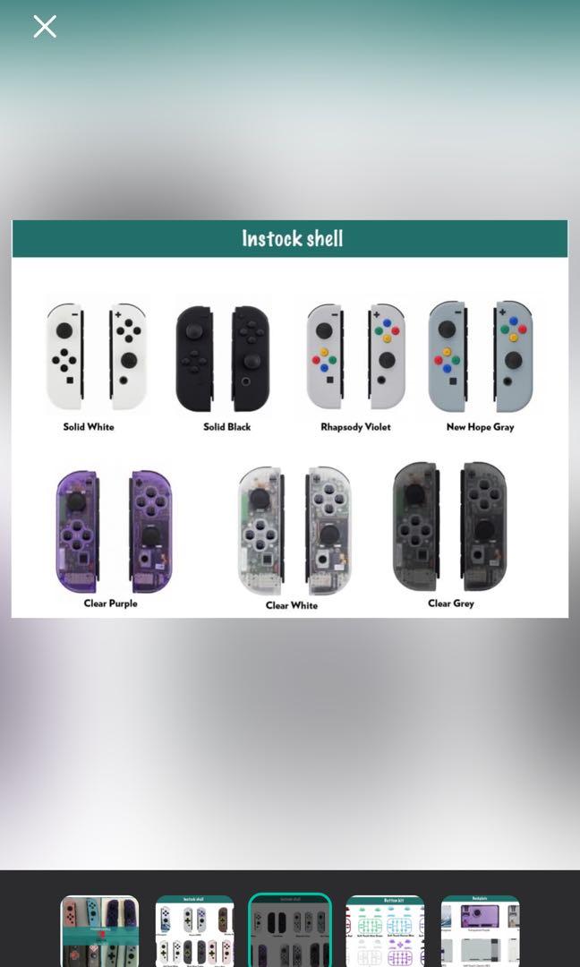 Nintendo Switch joycon mod/custom shell/backplate/button, Video Gaming ...