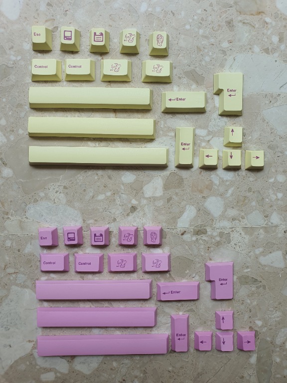 PBT Keycap Accent Kits Yellow Pink Analog Dreams For Mechanical ...