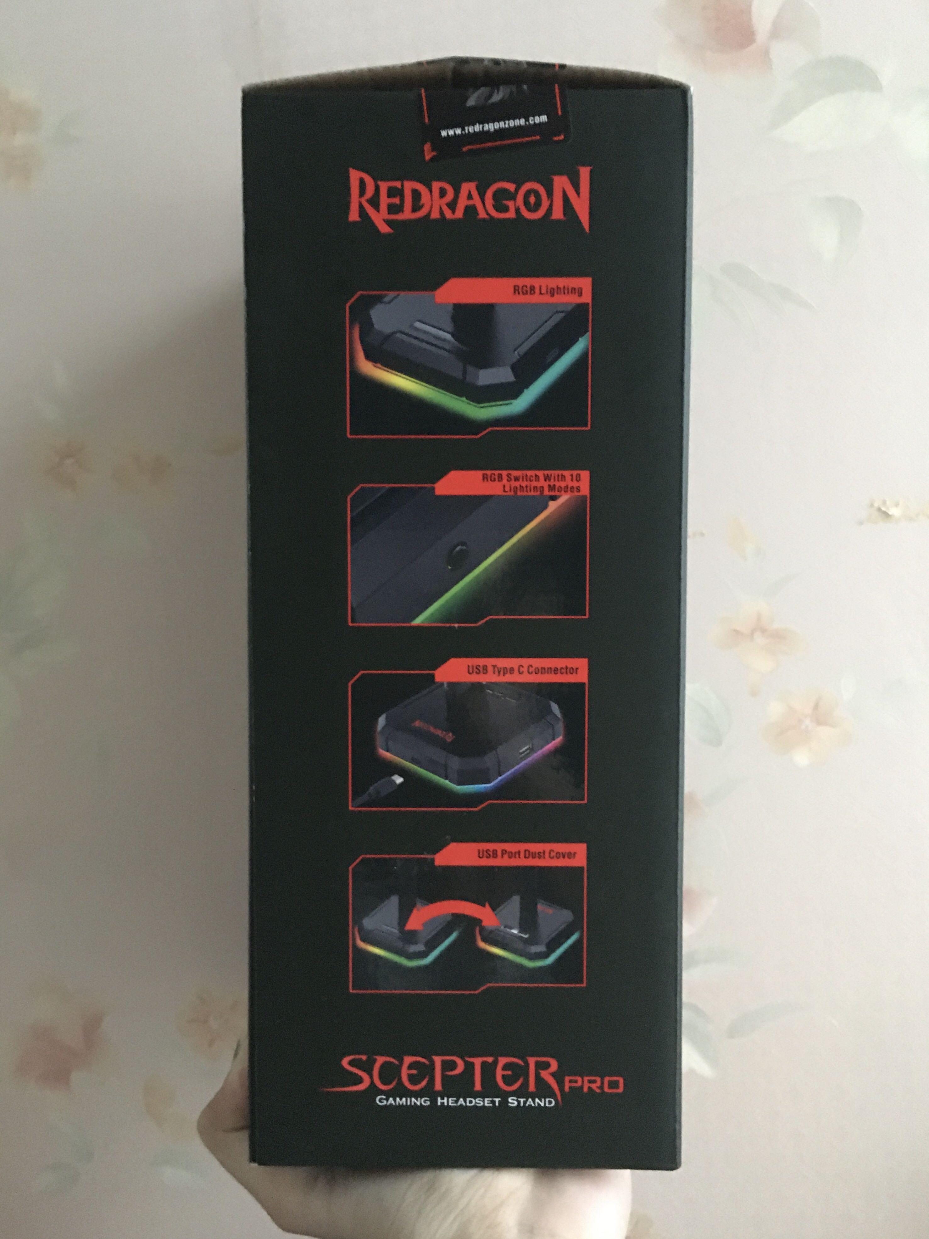 RED DRAGON Scepter Pro Gaming Headset Stand RGB, Computers & Tech ...