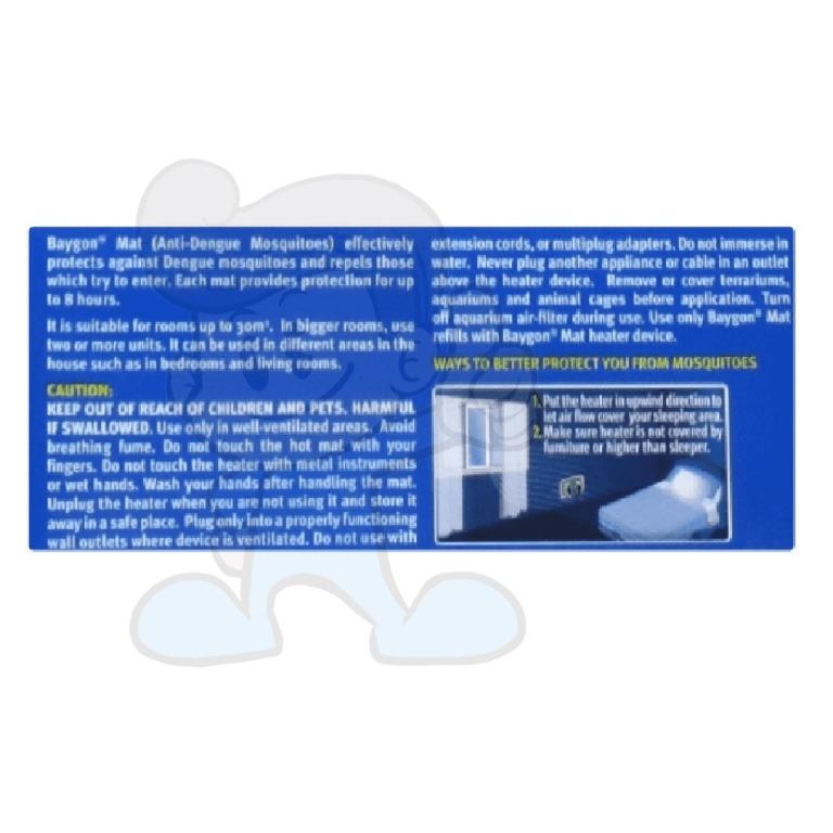 SCJ Baygon Mat Anti-Dengue Mosquitoes Starter Pack (4 x 5's), Furniture ...