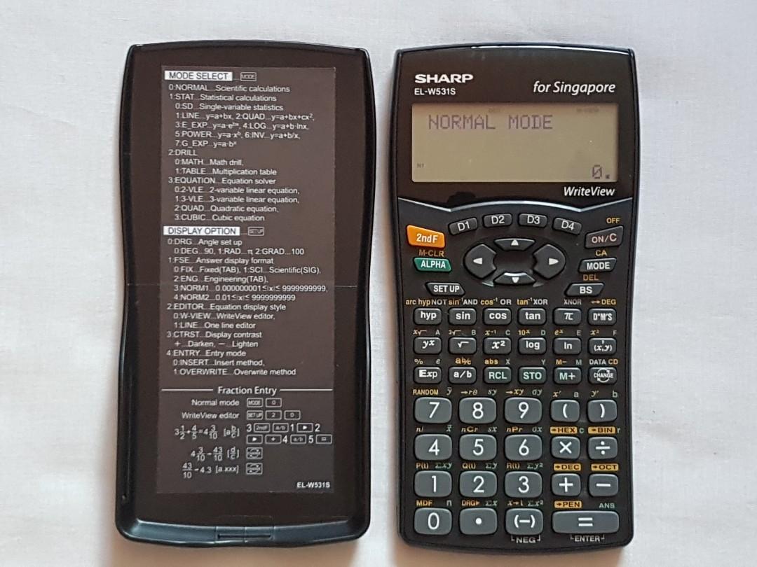 Sharp EL-W531S For Singapore WriteView Scientific Calculator, Hobbies ...