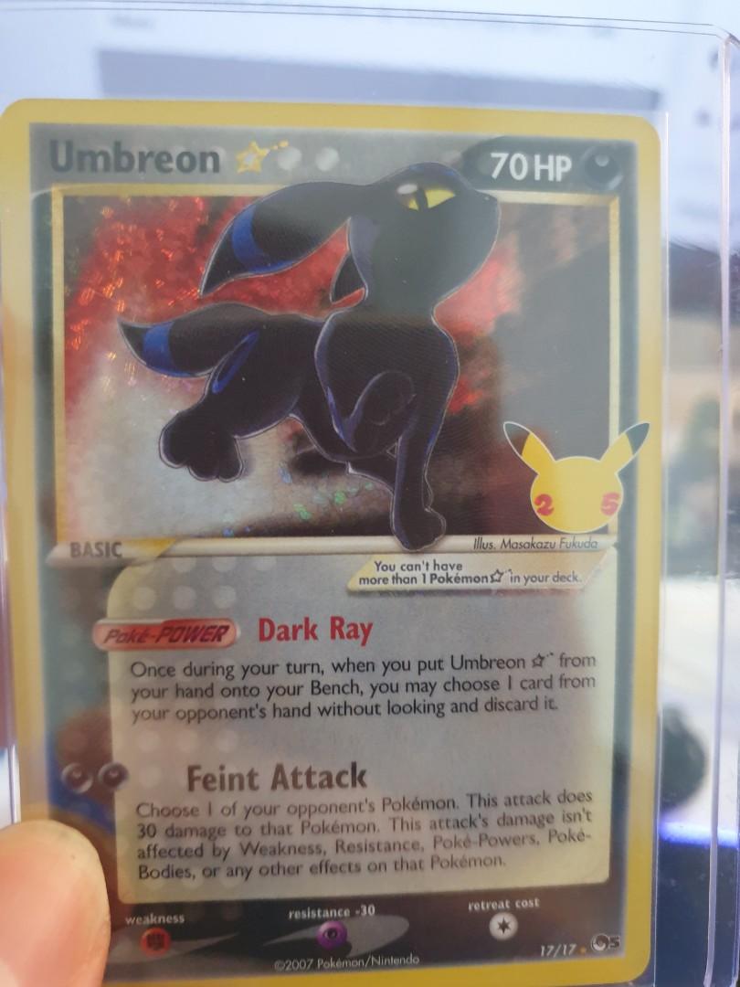 Umbreon gold star 25th anniversary pokemon celebrations, Hobbies & Toys ...