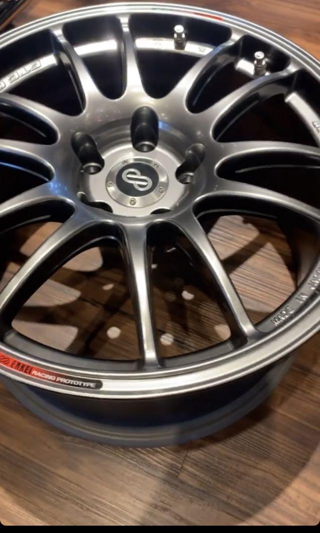 17" Original Enkei GTC01 Rims, Car Accessories, Accessories on Carousell