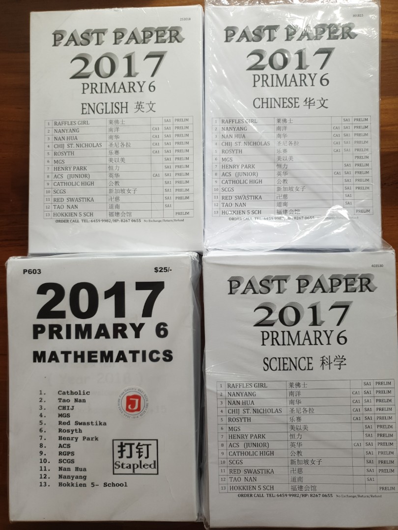 2017 PSLE Papers, Hobbies & Toys, Books & Magazines, Assessment Books ...