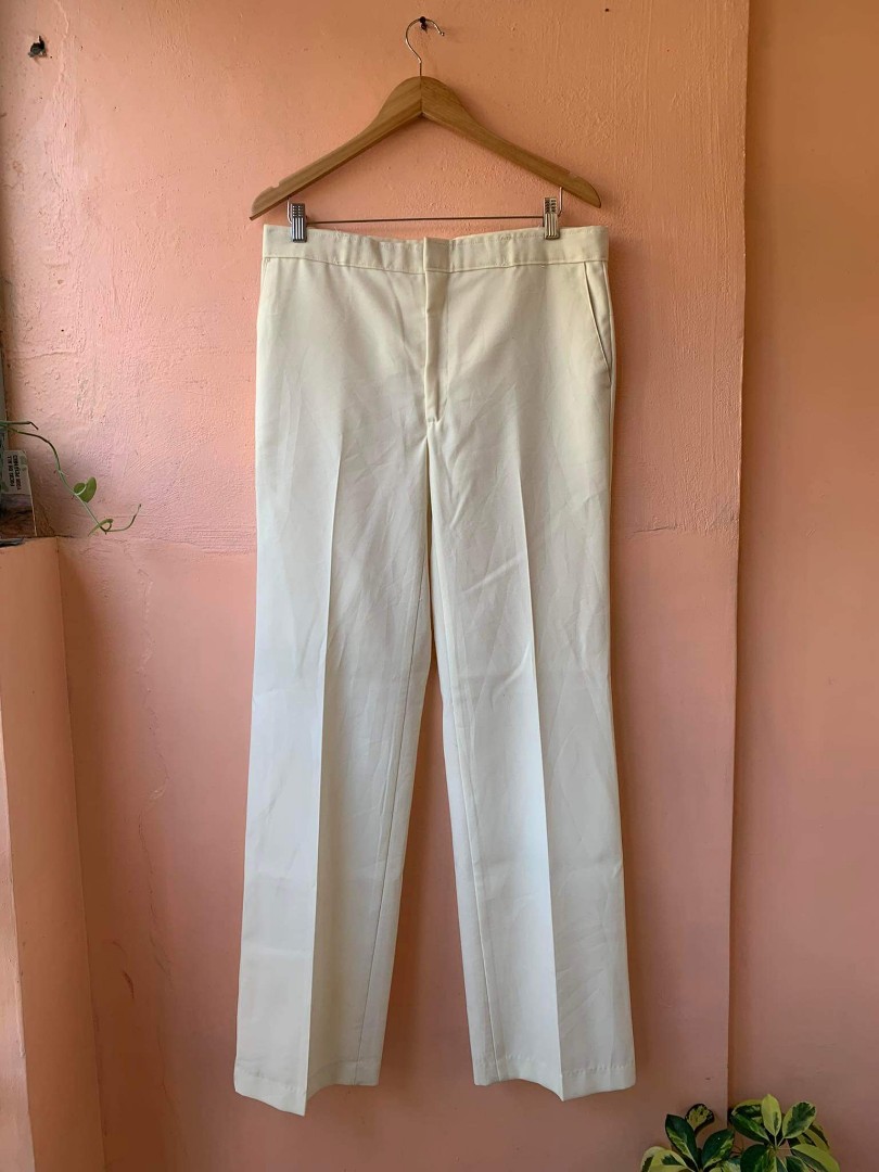 70s Cream Straight Cut Slacks by Angels Flight, Men's Fashion, Bottoms ...
