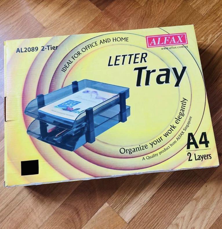 Alfax 2 tier letter/ paper tray, Hobbies & Toys, Stationery & Craft ...