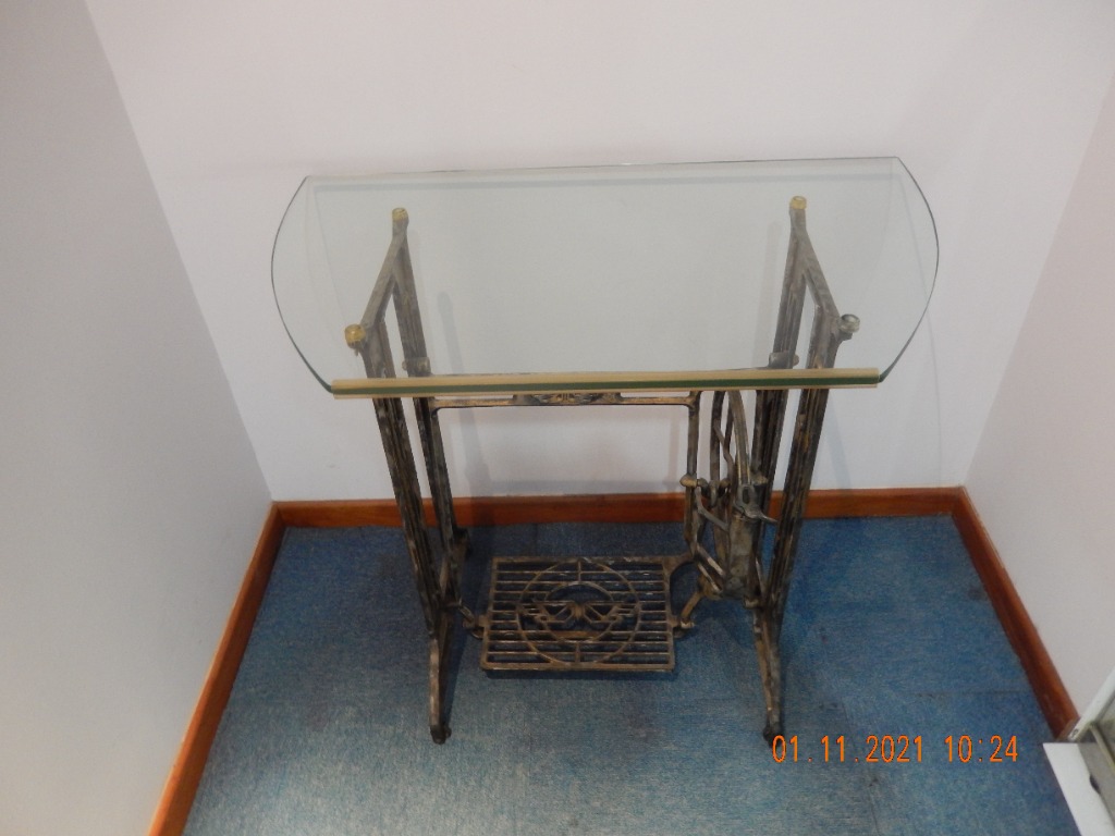 Antique Sewing Machine Glass Table, Furniture & Home Living, Home Decor ...